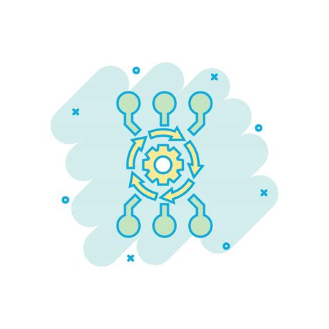 Vector Cartoon Algorithm Api Software Icon In Comic Style Gear With