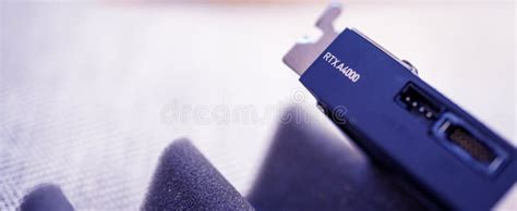 Tilt Shift Lens Over Close Up Of Rtx A4000 Gpu Video Card By Nvi Editorial Image Image Of