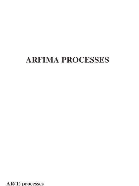 Arfima Pdf Autoregressive Model Autoregressive Integrated Moving Average