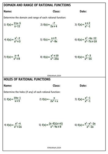 Algebra 2 Precalc Warm Ups Rational Functions Expressions Equations Inequalities Teaching