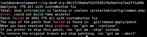 Git Not Able To Resolve Frequent Sha1 Information Is Lacking Or