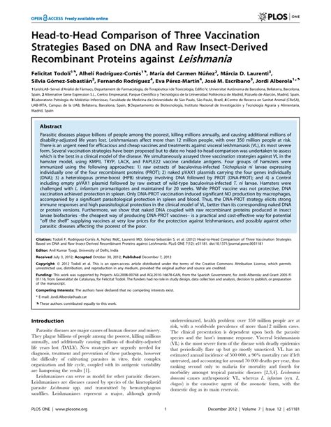 Pdf Head To Head Comparison Of Three Vaccination Strategies Based On Dna And Raw Insect