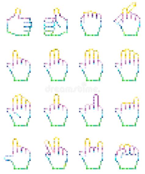 Pixelated Hand And Mouse Cursor Stock Vector Illustration Of Computer Element 7475685