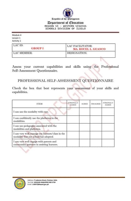 Learning Delivery Modalities Course 2 Worksheets Pdf