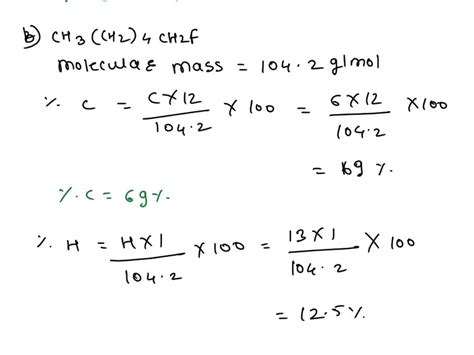 Solved Calculate The Mass Percent Composition Of Each Constituent Element In The Following