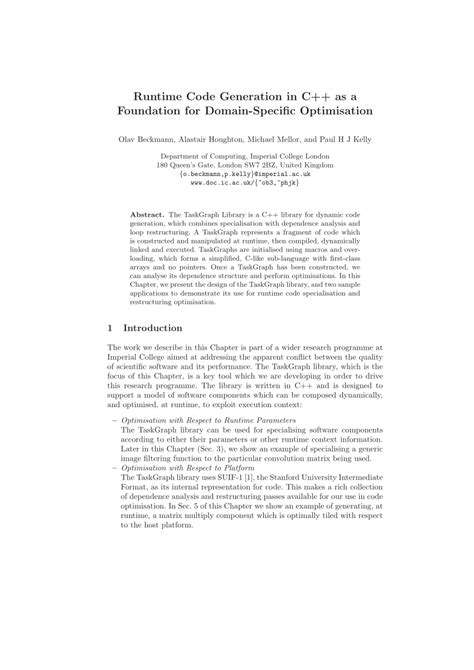 pdf runtime code generation in c as a foundation for domain
