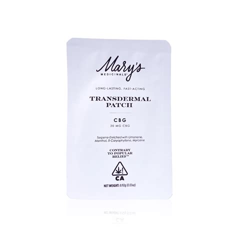 Marys Medicinal Topical Cbg Transdermal Patch 20mg