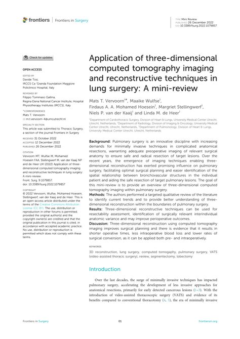 Pdf Application Of Three Dimensional Computed Tomography Imaging And Reconstructive Techniques