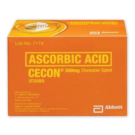 Cecon Ascorbic Acid 500mg Chewable Tablet 1s Price In The Philippines