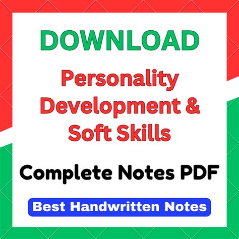 Personality Development And Soft Skills Notes Download