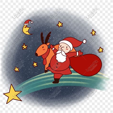 Dibujado A Mano Dibujos Animados Linda Navidad Santa Claus Con A Png