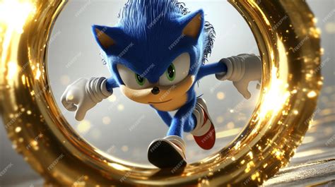 Imagem Fotorrealista De Sonic The Hedgehog Correndo Imagem Premium