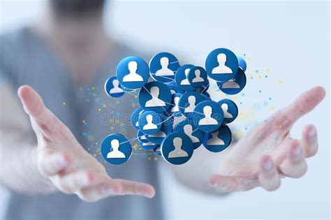 3d Rendering Of Digital Neural Networks In Hands Stock Illustration