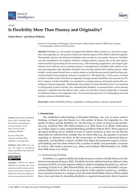 Pdf Is Flexibility More Than Fluency And Originality