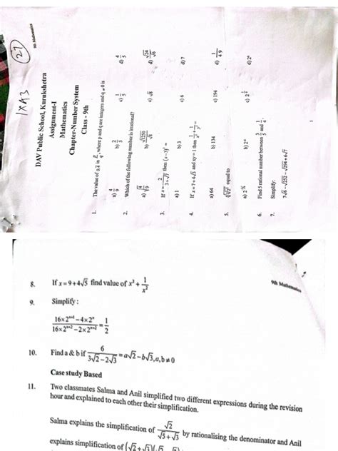 Practise Assignment Class 9 Maths Pdf