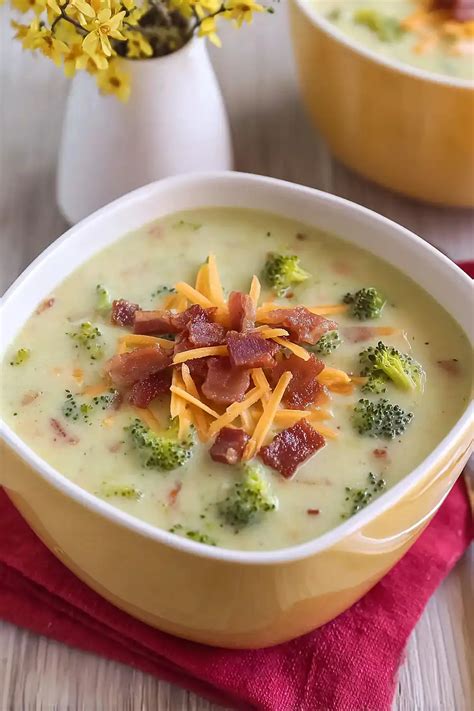 Cheesy Broccoli Cheddar And Bacon Soup