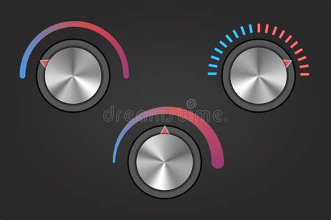 Realistic Temperature Button Knob Switch Stock Vector Illustration Of Electronic Control