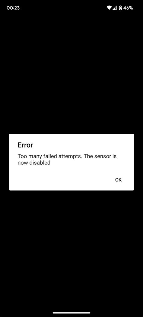 Error Too Many Failed Attempts The Sensor Is Now Disabled Ryoroi