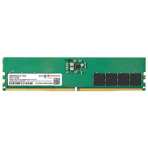 Transcend 16gb Jm Ddr5 5600 U Dimm 1rx8 2gx8 Cl46 1 1v Jm5600ale 16g
