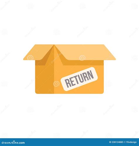 Open Cardboard Box With Return Label Shipping Concept Stock Illustration Illustration Of
