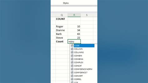 How To Use Count Function In Excel Youtube