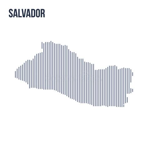 Vector Abstract Hatched Map Of Salvador With Vertical Lines Isolated On