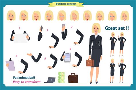 서로 다른 포즈에서 제시 하는 젊은 사업가의 설정 사람들이 문자입니다 서 여자 몸 디자인 프레 젠 테이 션 작업에 대 한 템플릿 백색에 절연 되어 있습니다 플랫