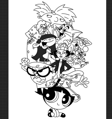 90s Cartoon Network Coloring Pages 2025