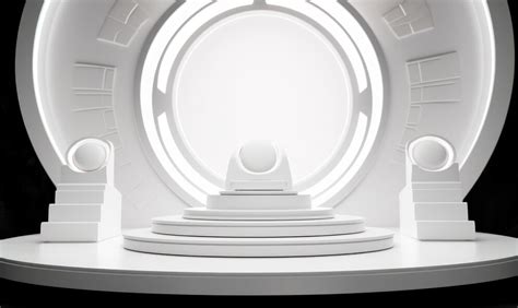 Ein Weißer Thron Sitzt In Einem Kreis Mit Dem Wort Thron Darauf