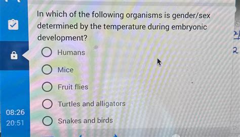 solved in which of the following organisms is gender sex