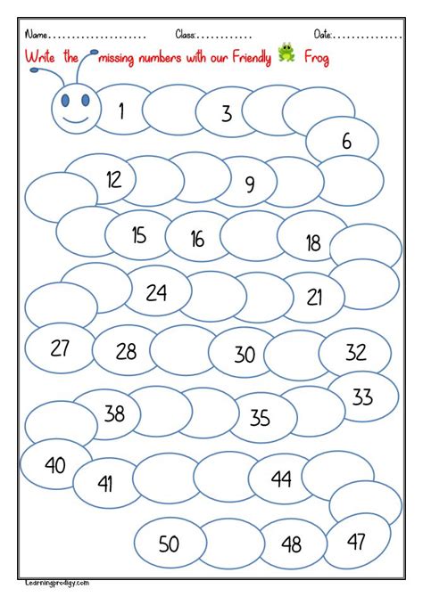 Maths Missing Numbers Learningprodigy Kindergarten Math Worksheets