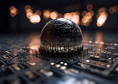 Artificial Intelligence Sphere Representing Planet Earth Cyer Technology Of The Future