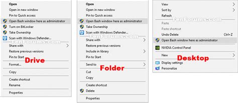Open Bash Window Here As Administrator Add In Windows 10 Tutorials