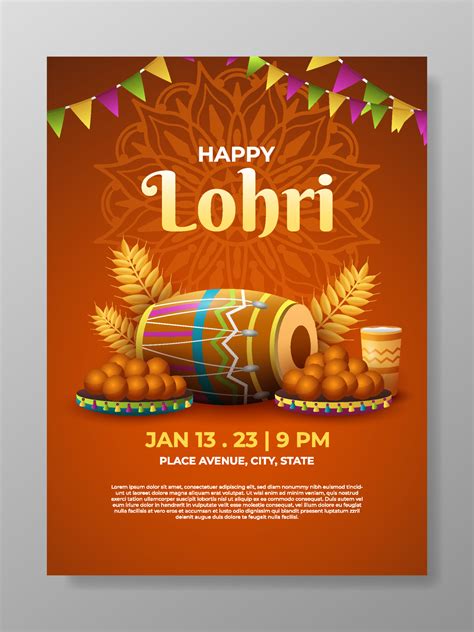Lohri Festival Poster Template 15199229 Vector Art At Vecteezy
