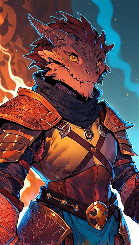 Character Art Woman Red Dragonborn Warrior Character Design