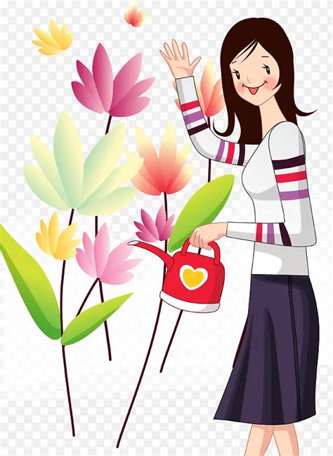 浇花的女孩png图片素材下载图片编号yaxebwpq 免抠素材网