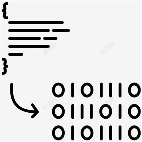 编译器二进制代码源代码图标 页面网页 平面电商 创意素材 花瓣网