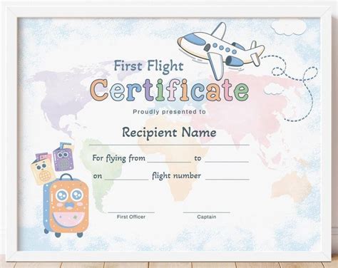 9 Viyaan Flight Certificate Ideas First Plane Certificate Printable