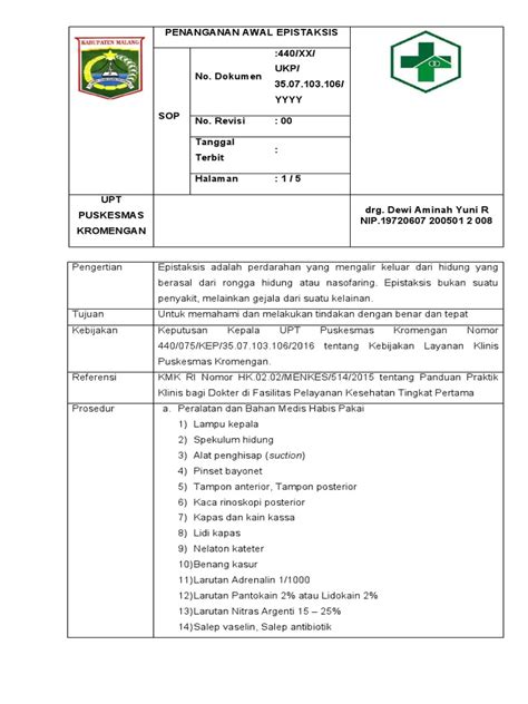 Penanganan Awal Epistaksis Pdf Penanganan Awal Epistaksis Pdf