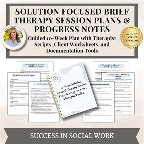 Solution Focused Brief Therapy Session Plans And Progress Notes 10 Week