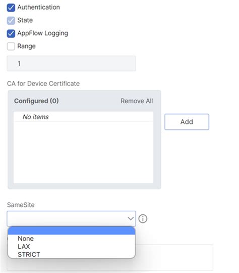 Configuration Support For Samesite Cookie Attribute