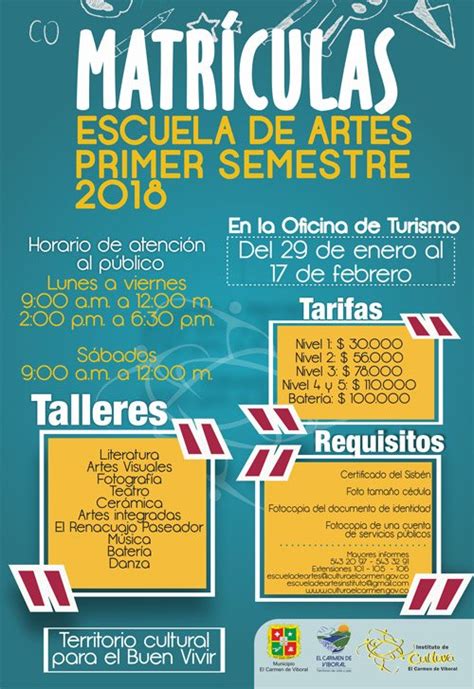 El de enero empiezan las matrículas de la Escuela de Artes Instituto de Cultura El Carmen