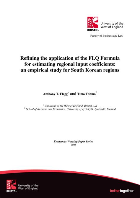 Pdf Refining The Application Of The Flq Formula For Estimating