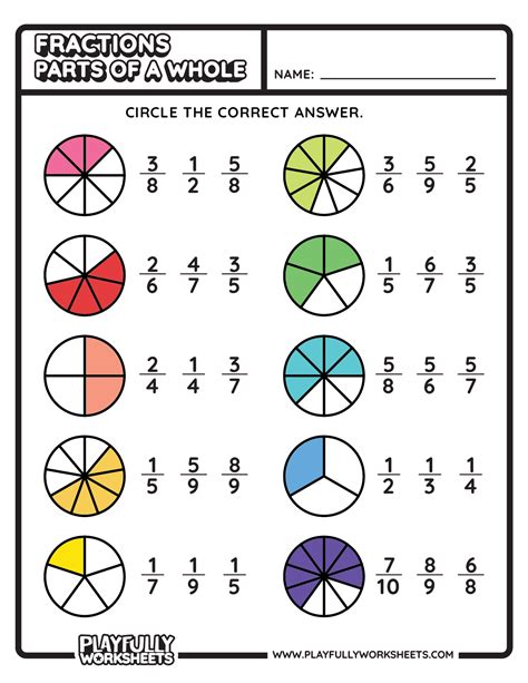 Fractions Worksheets Playfully Worksheets