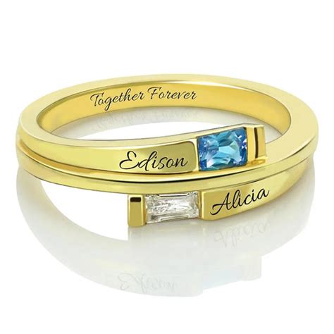Personalized Promise Rings For Couples Custom Engraved Name Rings