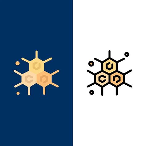 Chemist Molecular Science Icons Flat And Line Filled Icon Set Vector