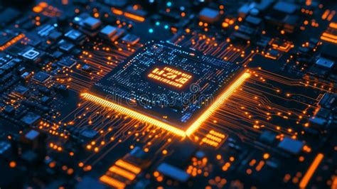 Intricate Circuit Board With Glowing Components Highlighting Advanced