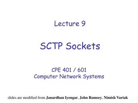 PPT Lecture SCTP Sockets PowerPoint Presentation Free Download