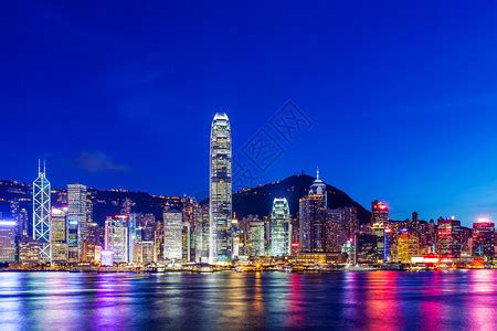 晚上的香港天际线高清图片下载 正版图片502641518 摄图网