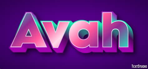 Avah Text Effect And Logo Design Name